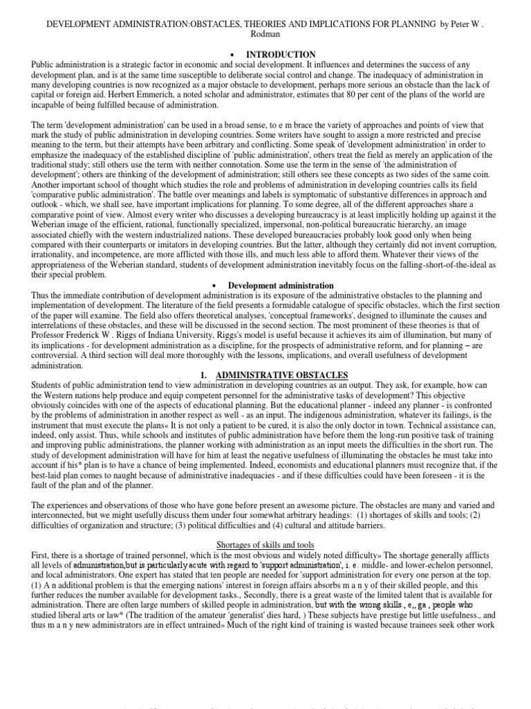Development Administration | PDF | Bureaucracy | Public Administration