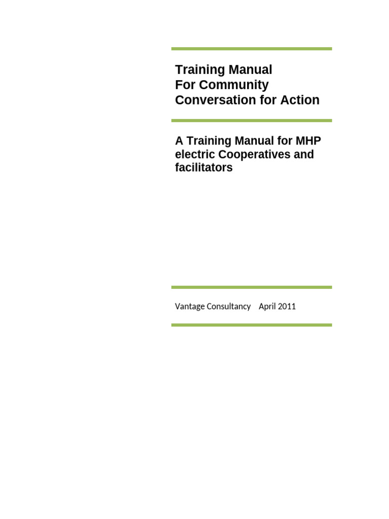 Community Conversation Training Manual | PDF | Methodology | Community