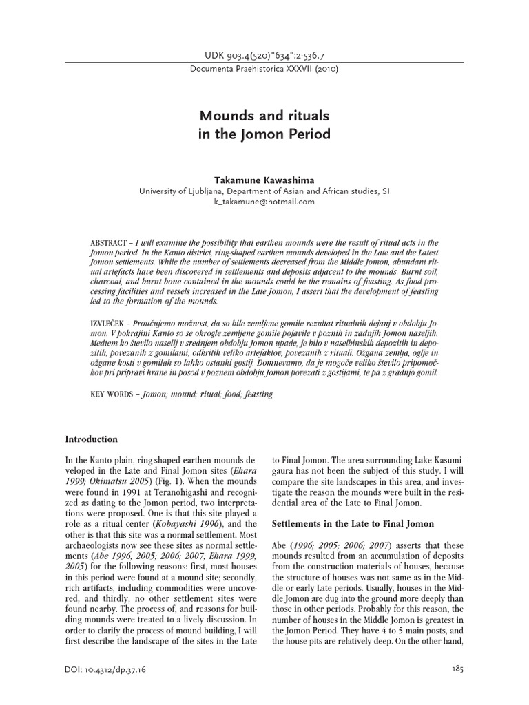 Mounds and Rituals in Jomon Period | PDF