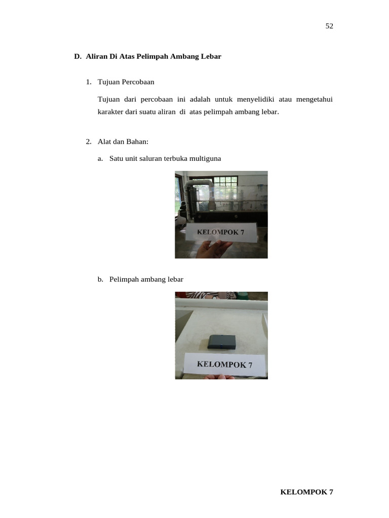 Karakter Aliran di Pelimpah Ambang Lebar | PDF