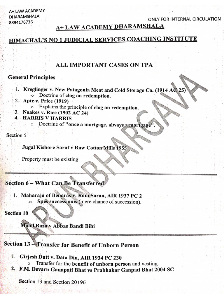 TPA Important Cases | PDF