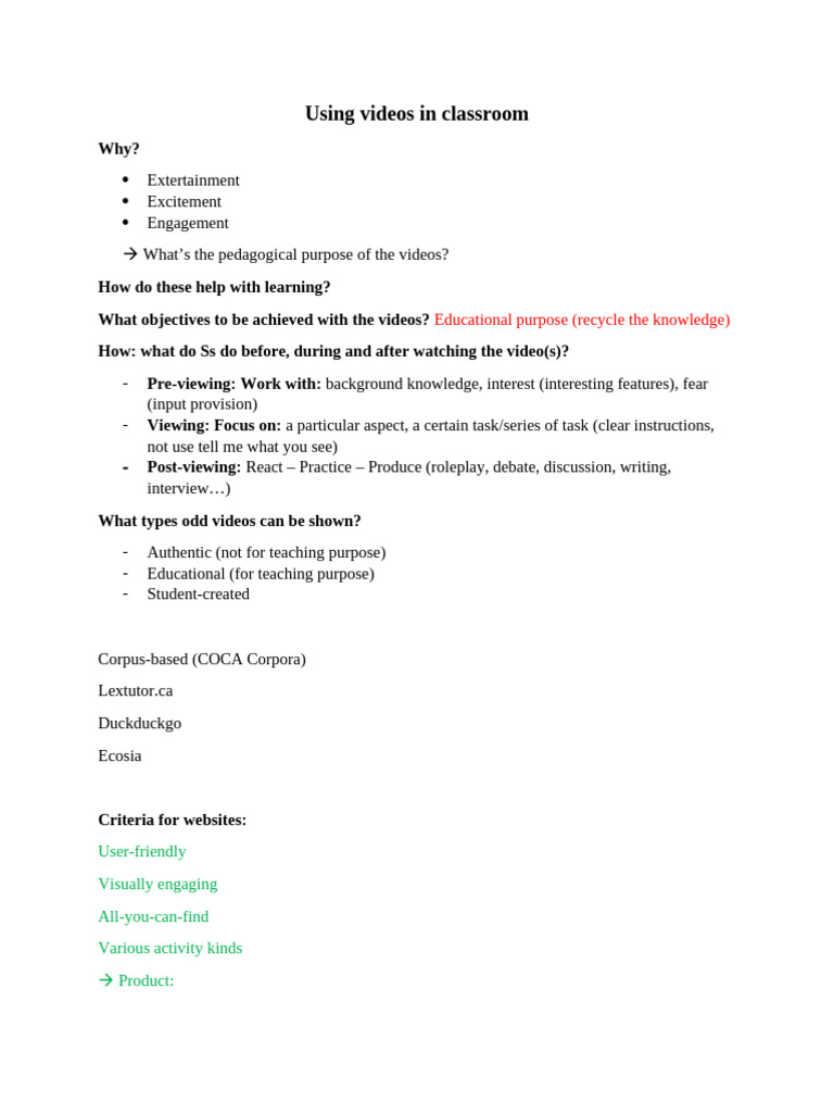 Effective Video Use in Classrooms | PDF
