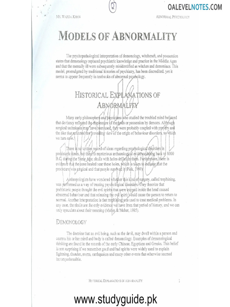 Abnormal Models of Abnomality | PDF