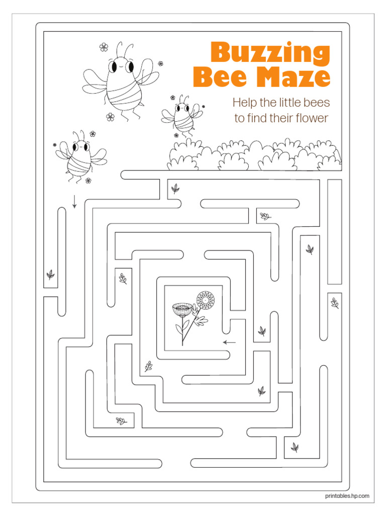 Bee Maze Printable Activity | PDF