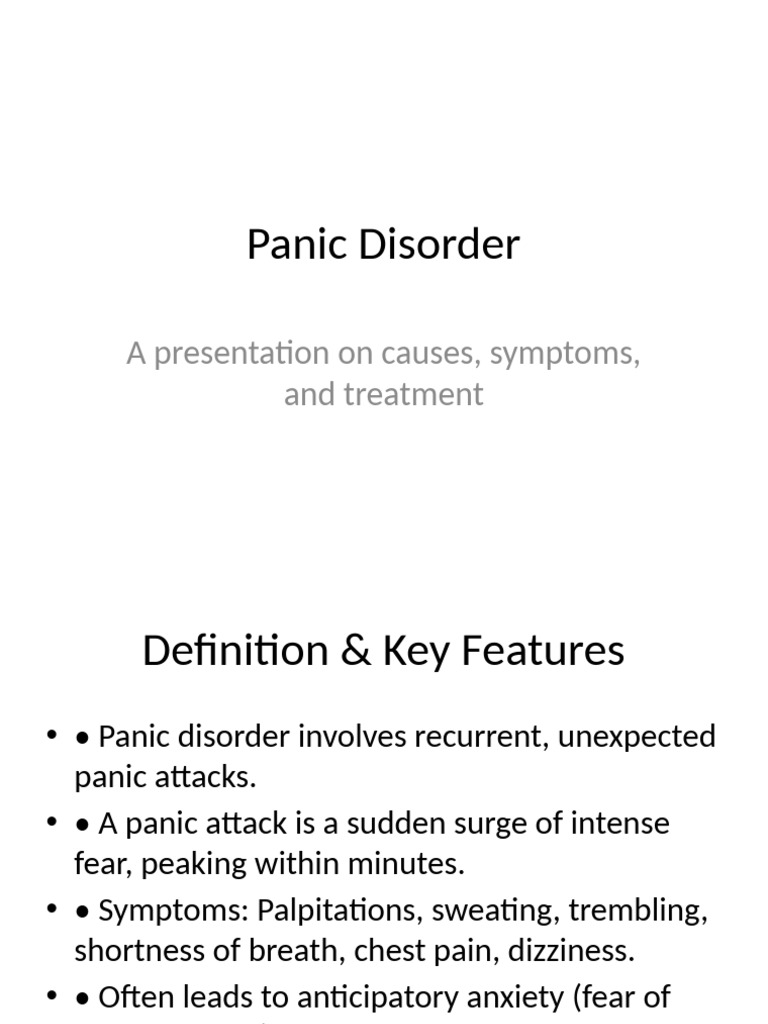 Panic Disorder Presentation | PDF
