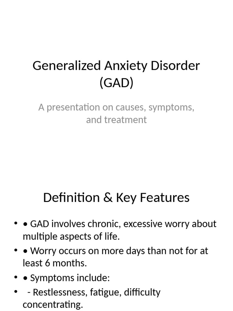 Generalized Anxiety Disorder Presentation | PDF
