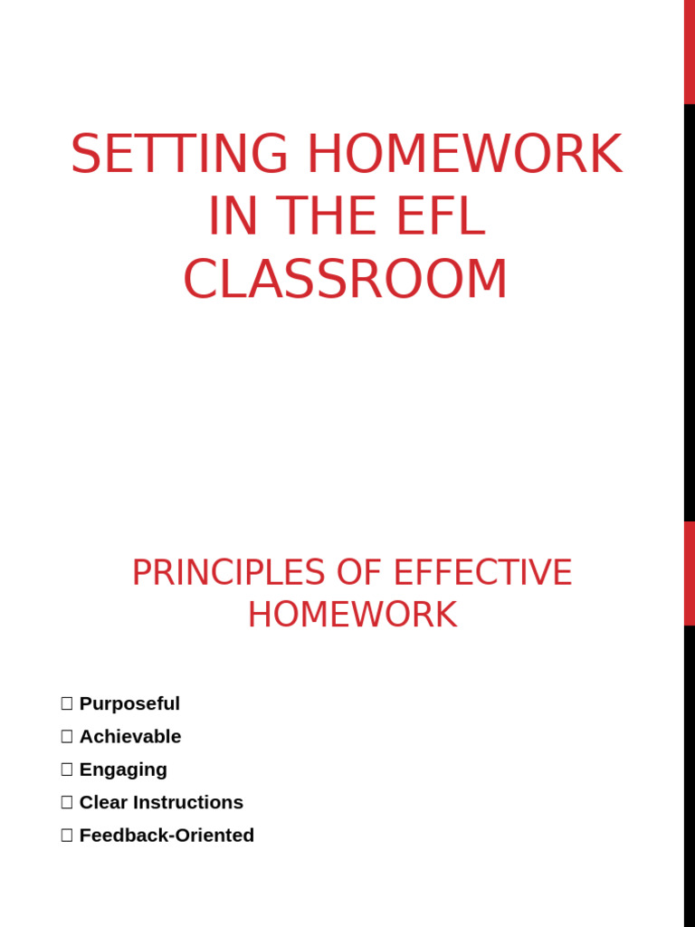 Setting Homework in EFL Classroom | PDF | Homework | Teachers