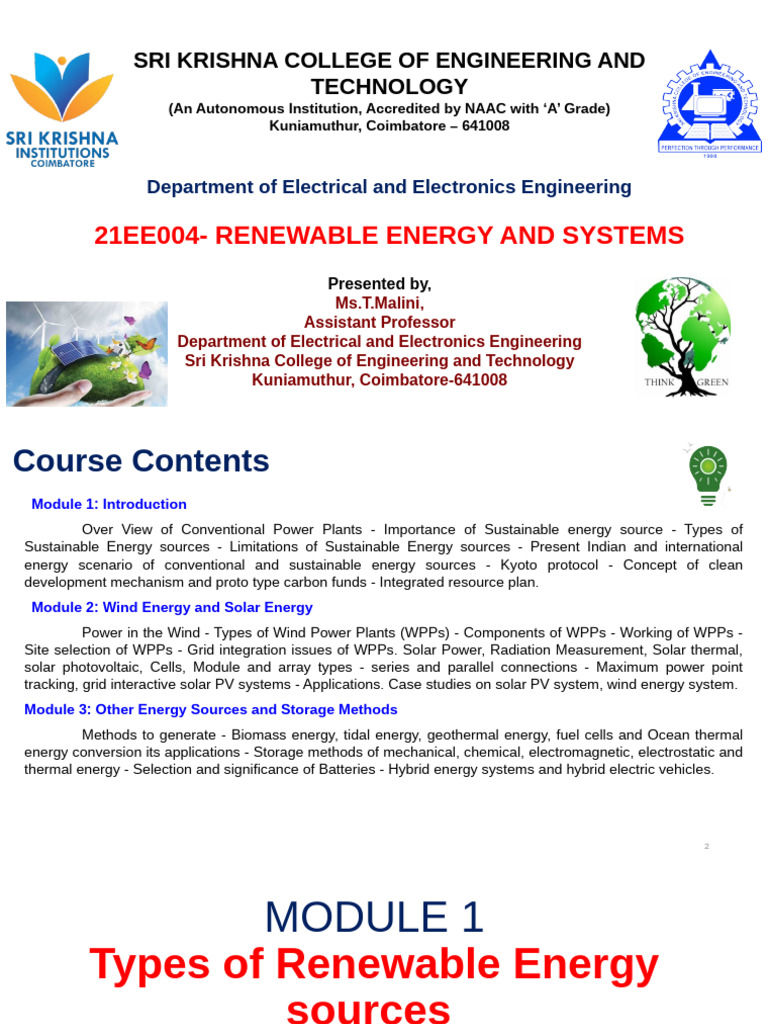 1.2 - Types of Renewable Energy Sources | PDF | Solar Energy | Energy ...