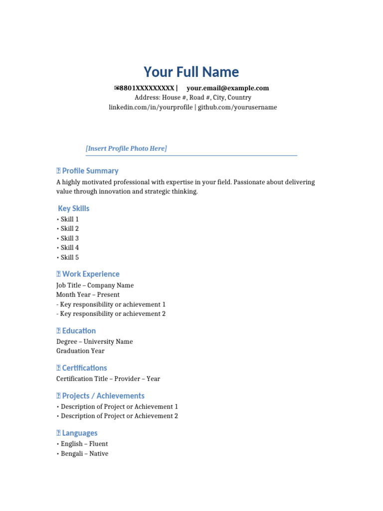 Premium Professional CV Template | PDF