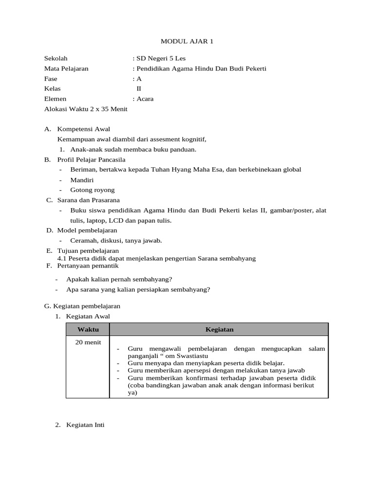 Modul Ajar Acara | PDF