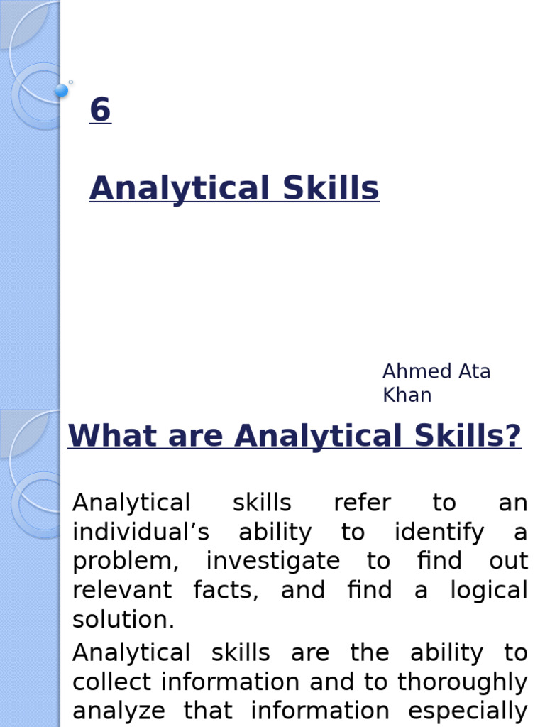 7 Analytical Skills | PDF | Critical Thinking | Data