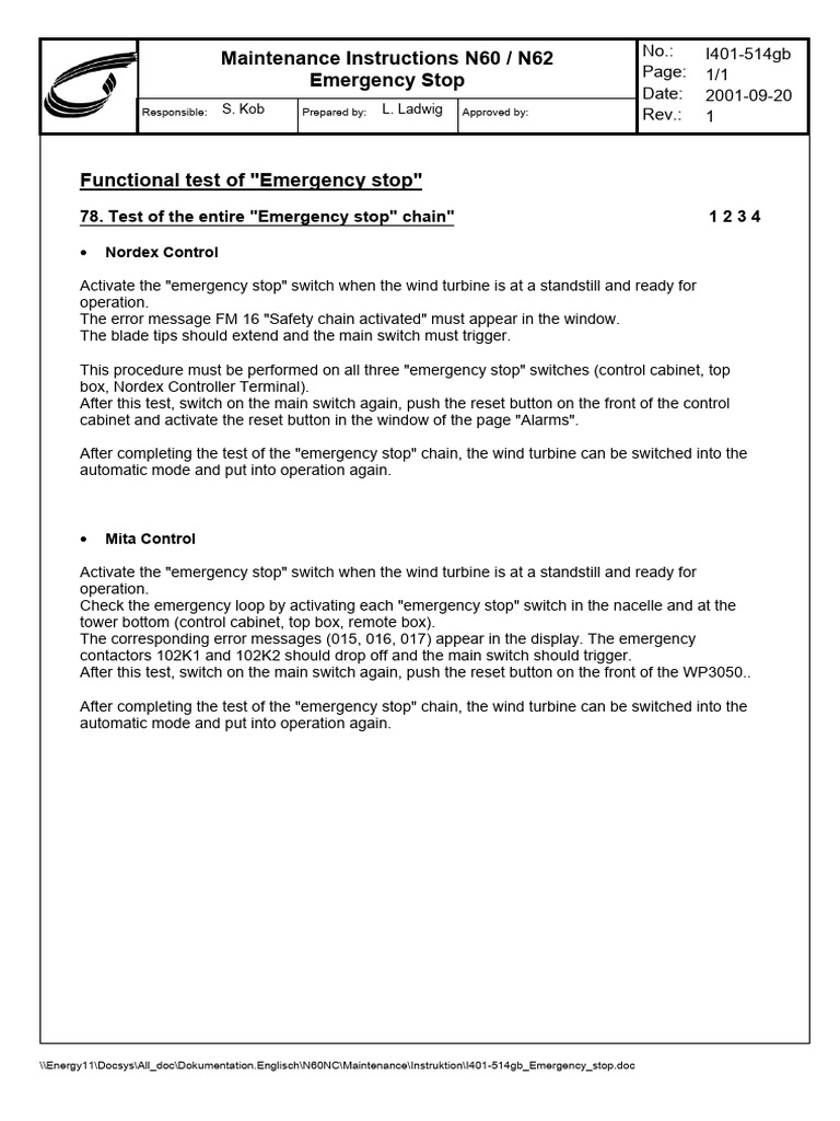 I401-514gb Emergency Stop | PDF
