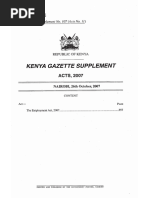Kenya Employment Act 2007 Overview | PDF | Employment | Labour Law