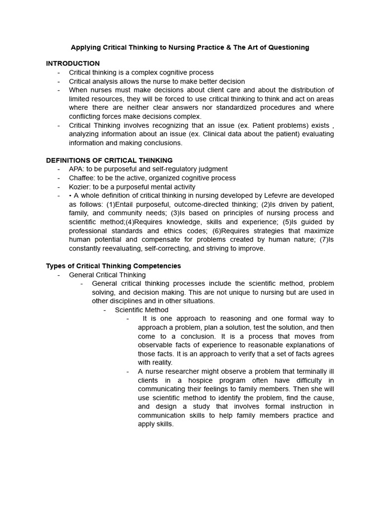 Critical Thinking | PDF | Critical Thinking | Thought