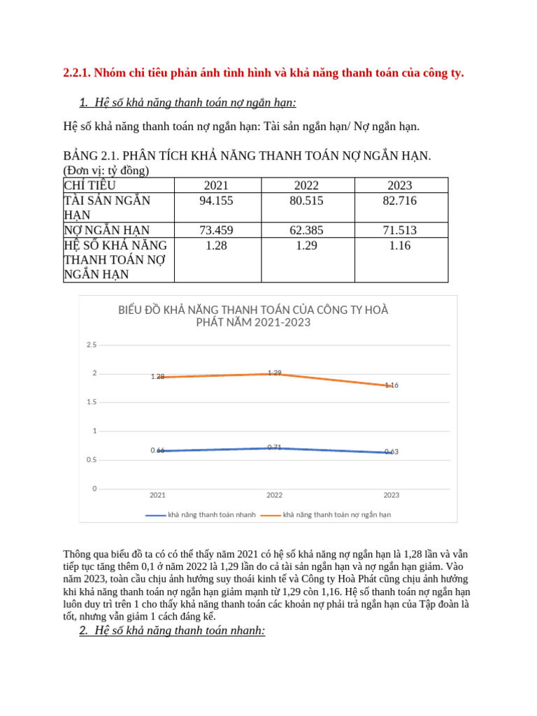 CHƯƠNG 2 CTY HOÀ PHÁT PTBCTC | PDF