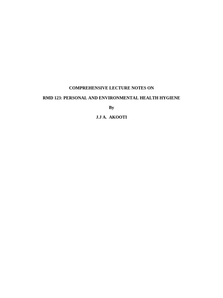 RMD 123: Personal & Environmental Health | PDF | Healthy Diet | Hand ...
