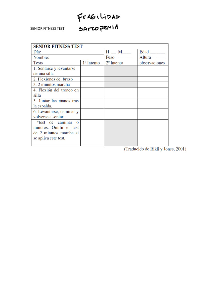 Senior Fitness Test.docx | PDF