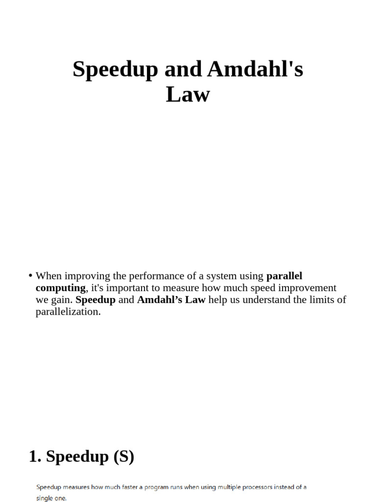 Understanding Speedup and Amdahl's Law | PDF