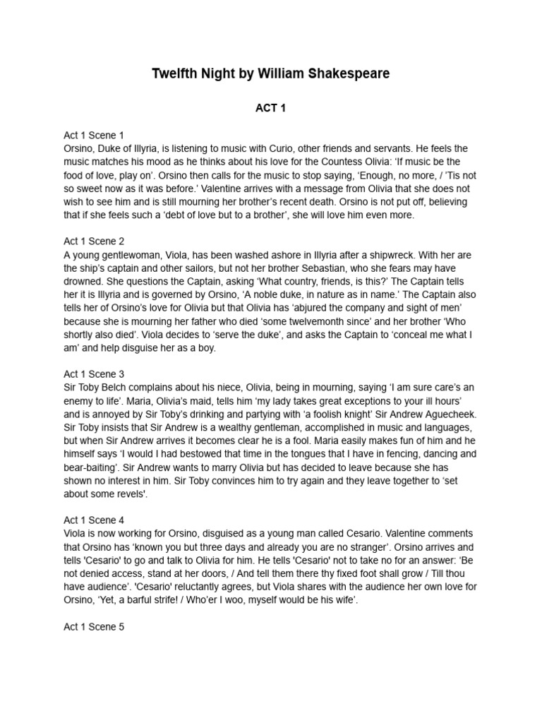 Twelfth Night by William Shakespeare | PDF | Twelfth Night