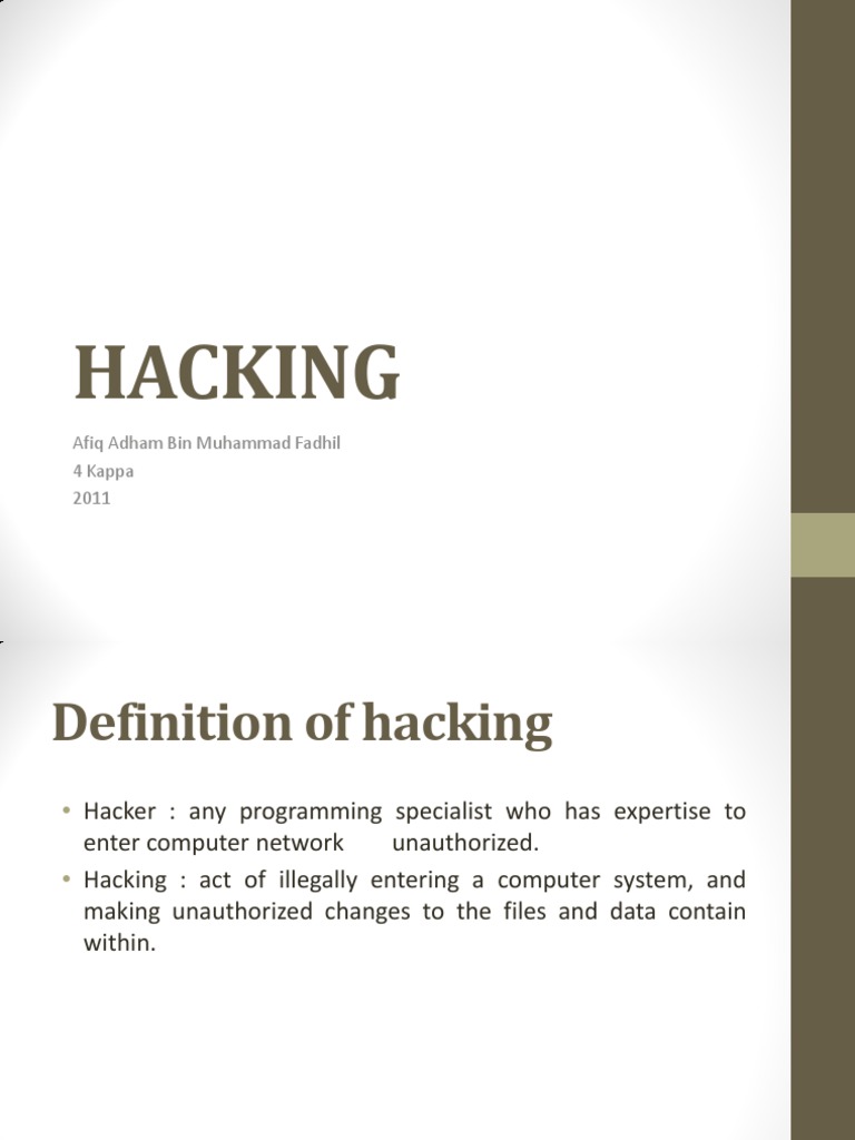 Task 1 - Hacking | PDF | Security Hacker | White Hat (Computer Security)