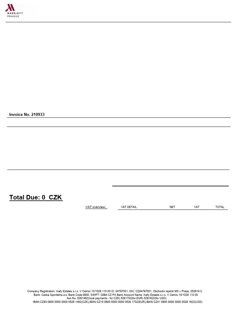 Marriott Hotel Invoice Details | PDF | Value Added Tax | Banking Technology