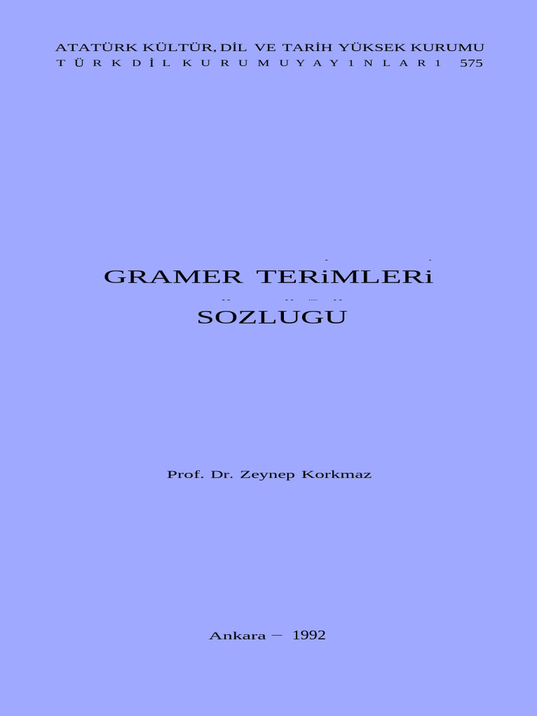 GRAMER TERİMLERİ SÖZLÜGÜ | PDF