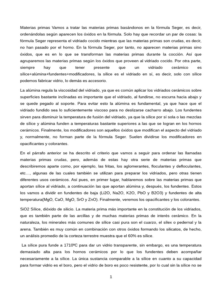 Materias Primas Vamos A Tratar Las Materias Primas Basándonos en La ...