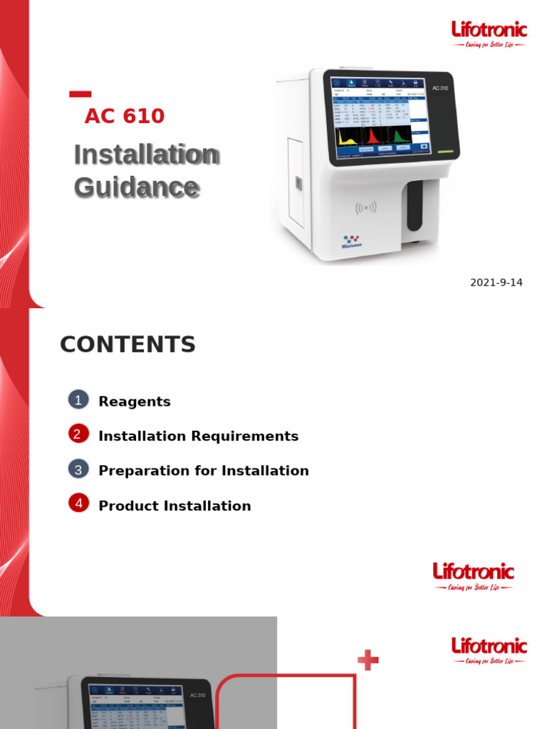 Lifotronic H100 Installation Guide | PDF | Blood | Blood Cell