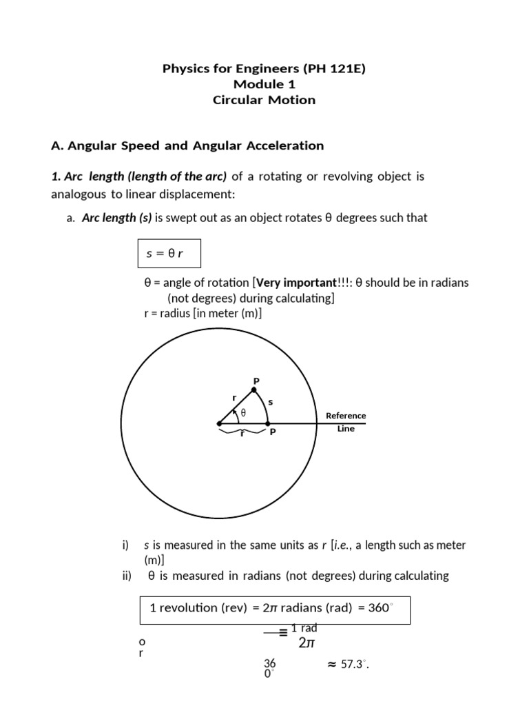 Physics-Module-1-Circular-Motion | PDF | Acceleration | Force