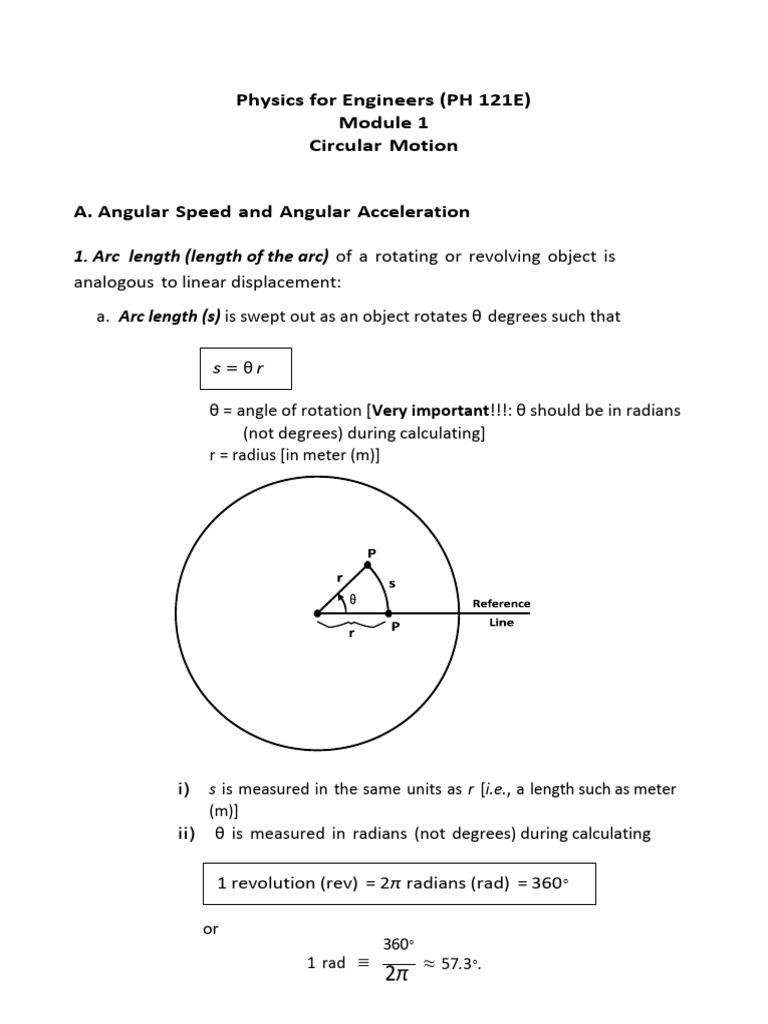 Physics-Module-1-Circular-Motion | PDF | Acceleration | Force