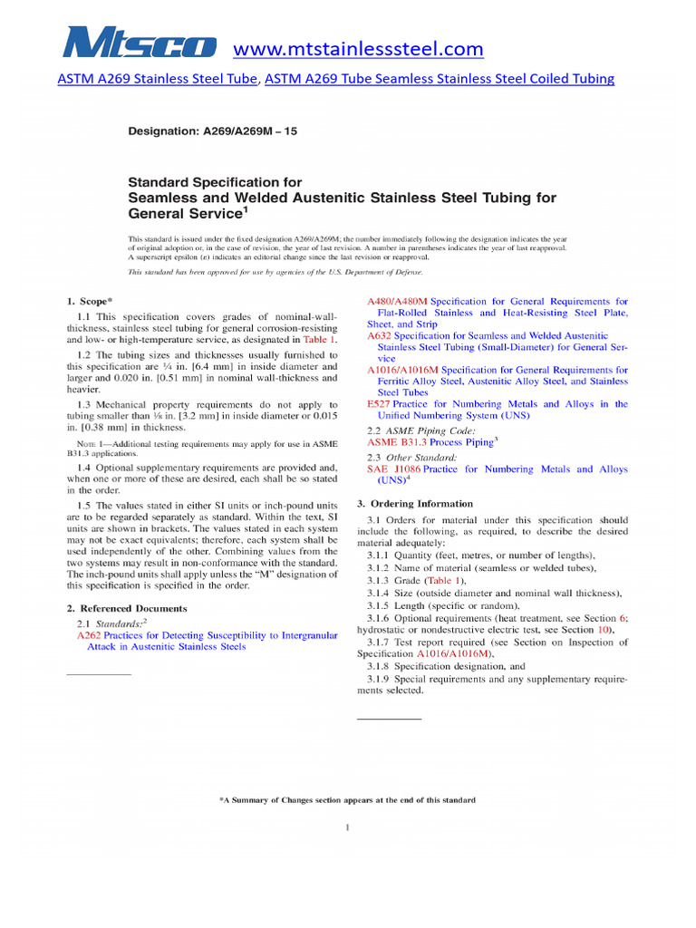 ASTM A269 - 2015 - Standard-Specifications | PDF