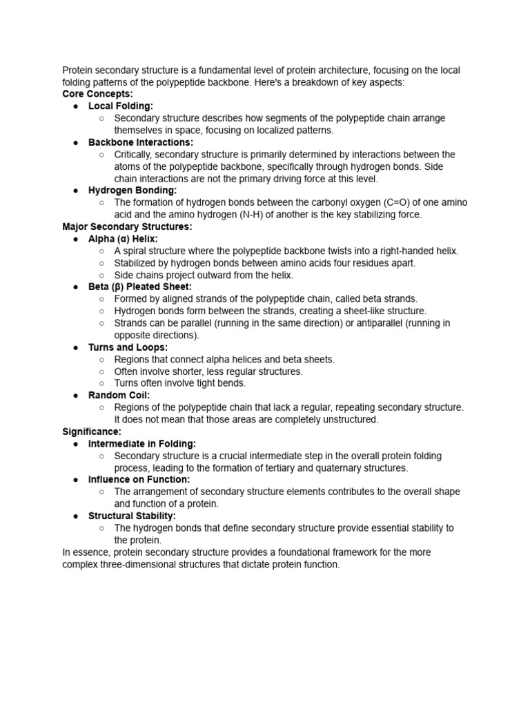 Understanding Protein Secondary Structure | PDF | Beta Sheet | Alpha Helix