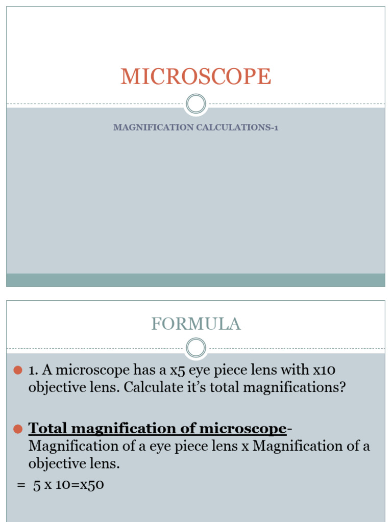 Magnification Calculations | PDF