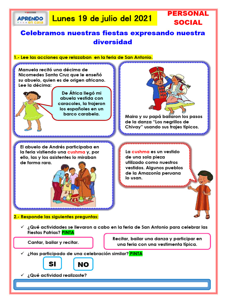 Ficha - PS - Celebramos Nuestras Fiestas Expresando Nuestra Diversidad ...