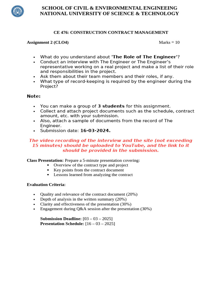 Engineer's Role in Construction Projects | PDF