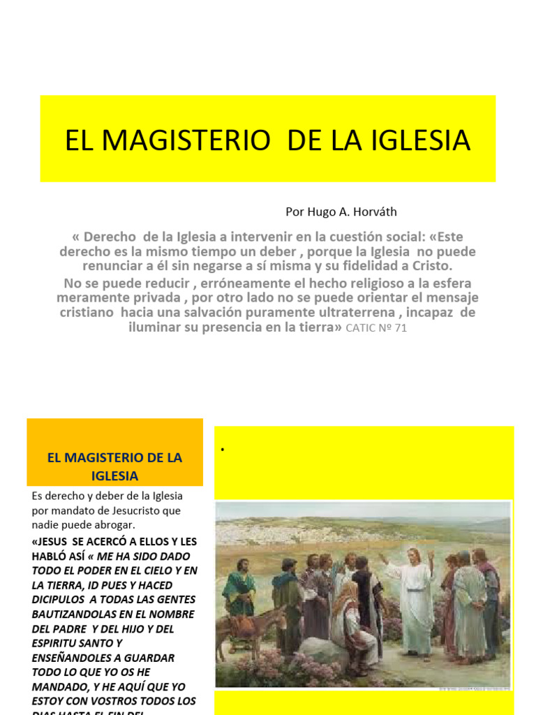 El Magisterio de La Iglesia | PDF | Iglesia Católica | Jesús