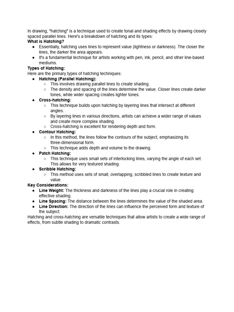 Hatching Techniques in Drawing | PDF