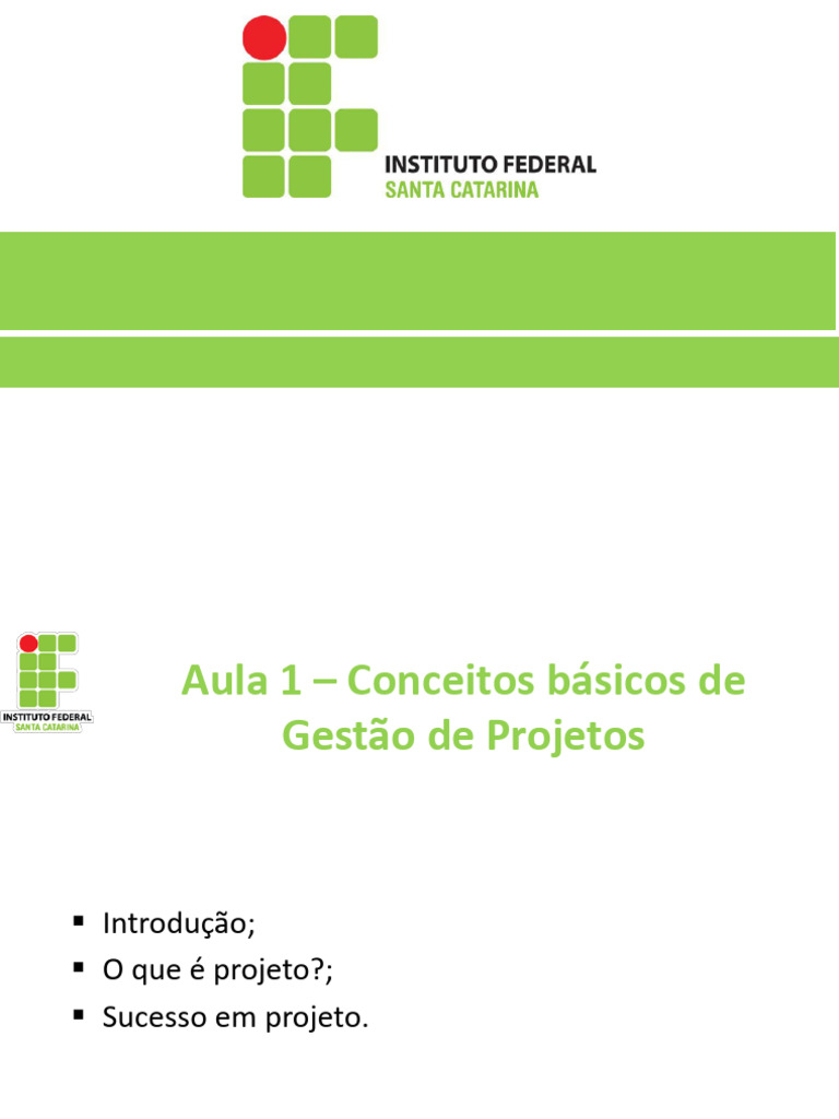 Aula 1 - Gestão de Projetos - Conceitos- | PDF