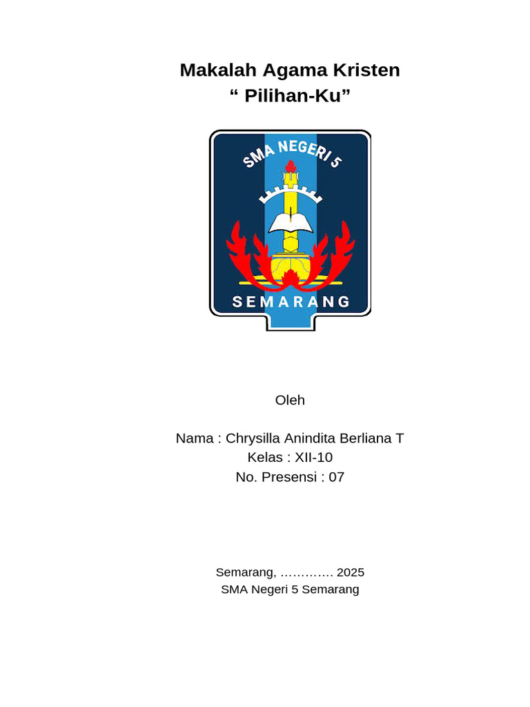 Makalah Pilihan dalam Kehidupan Kristen | PDF