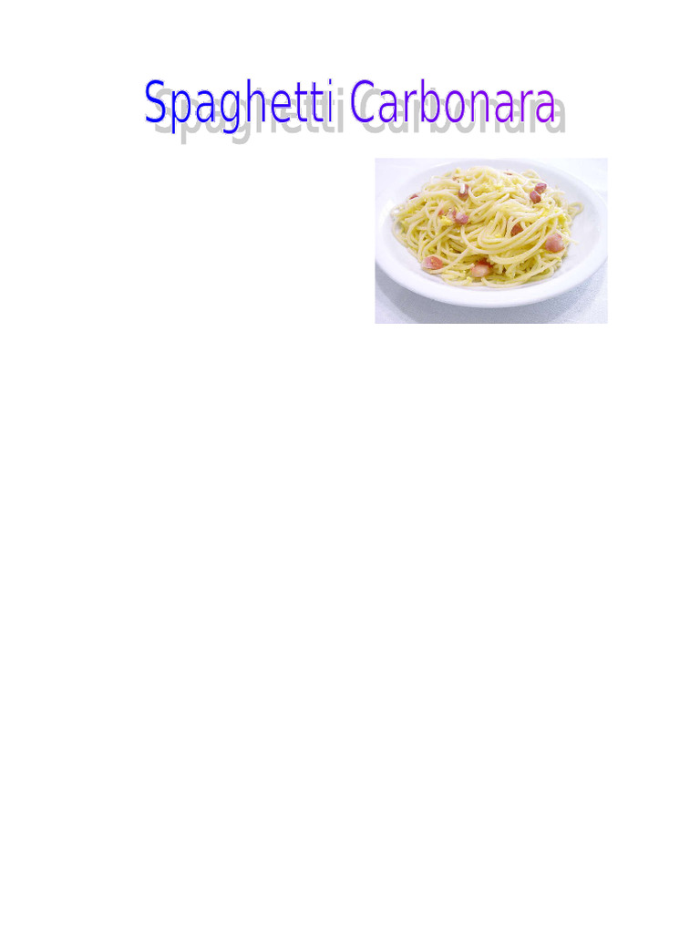 Spaghetti Carbonara | PDF