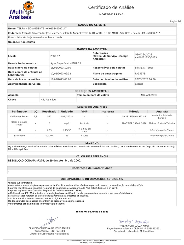 EIA Vol II | PDF | Salinidade