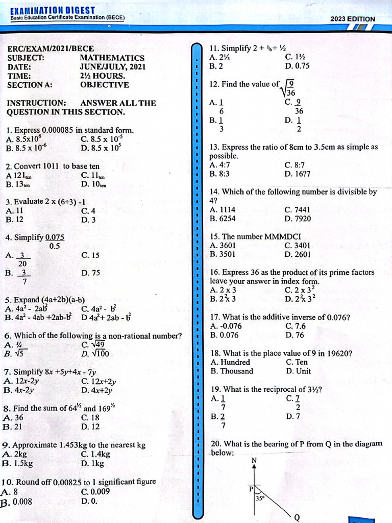 ERC 2021 Math | PDF