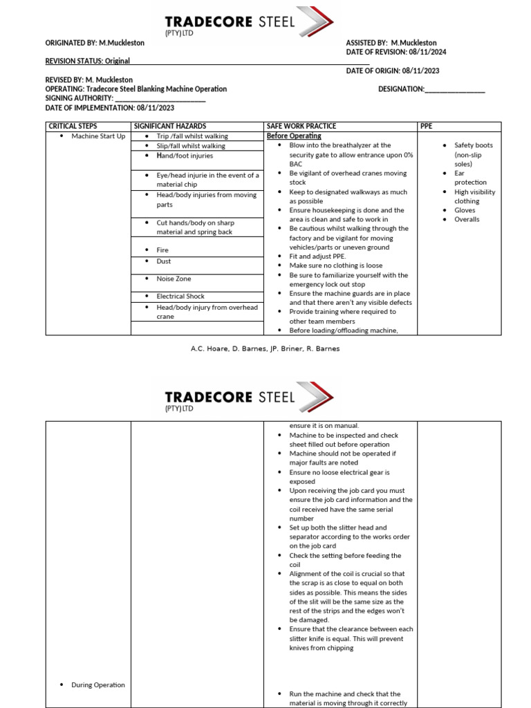 TCS Line Blanking Machine Operation Guide | PDF | Manufactured Goods