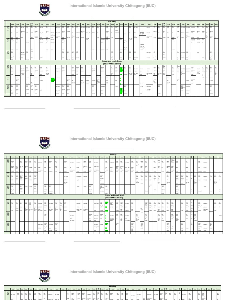CSE Class Routine Spring25 Male (16022024) | PDF