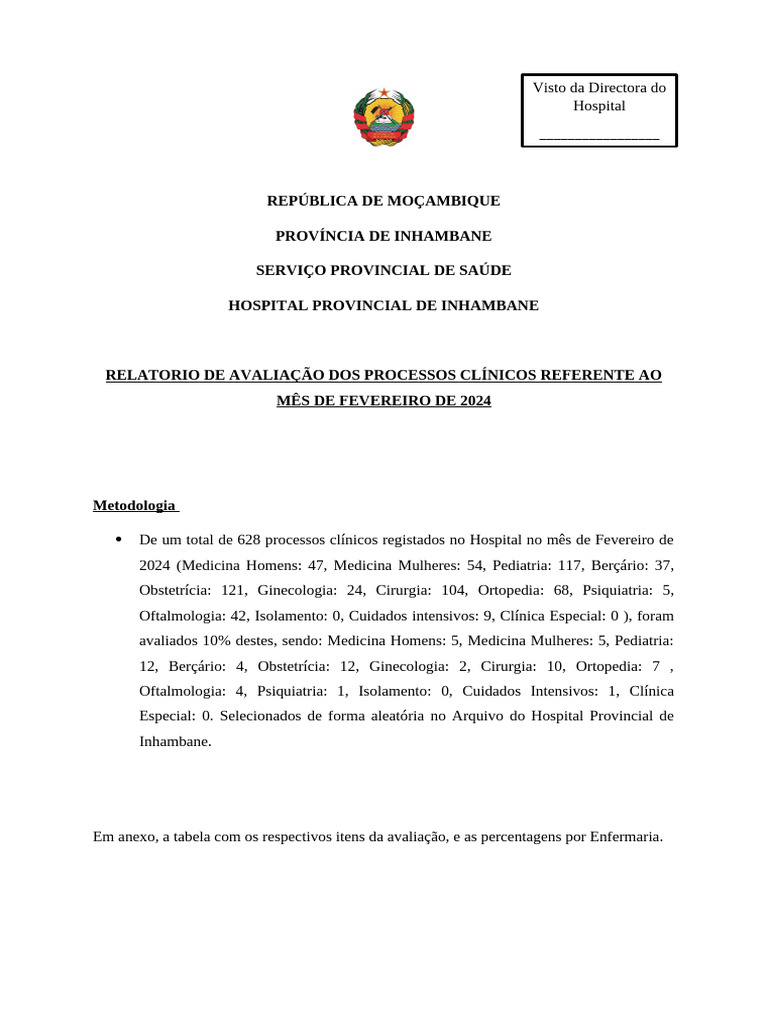 Avaliação de Processos Clínicos - Fevereiro 2024 | PDF | Remédio ...