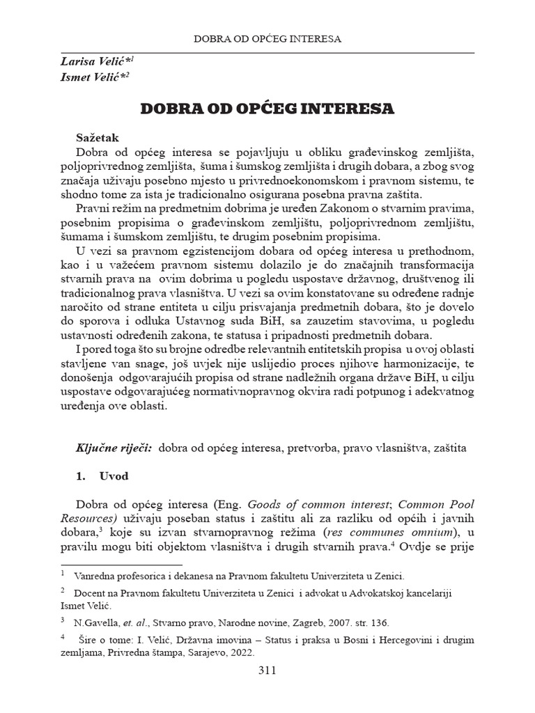 Dobra Od Općeg Interesa | PDF