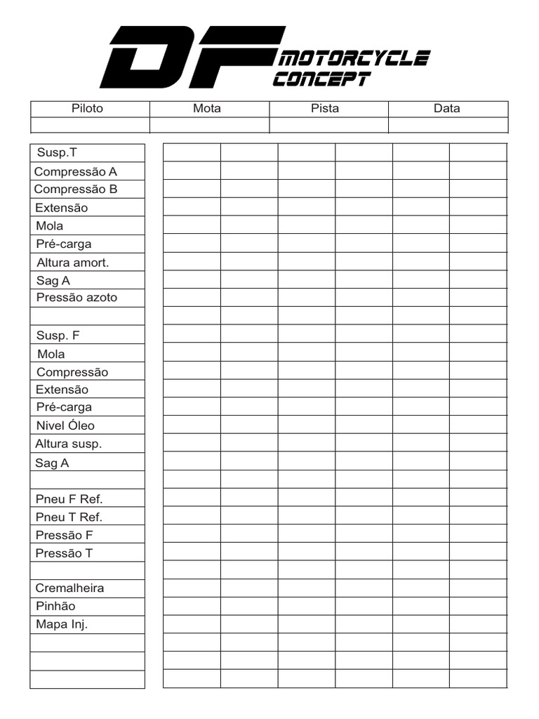 DF Settings Sheet | PDF