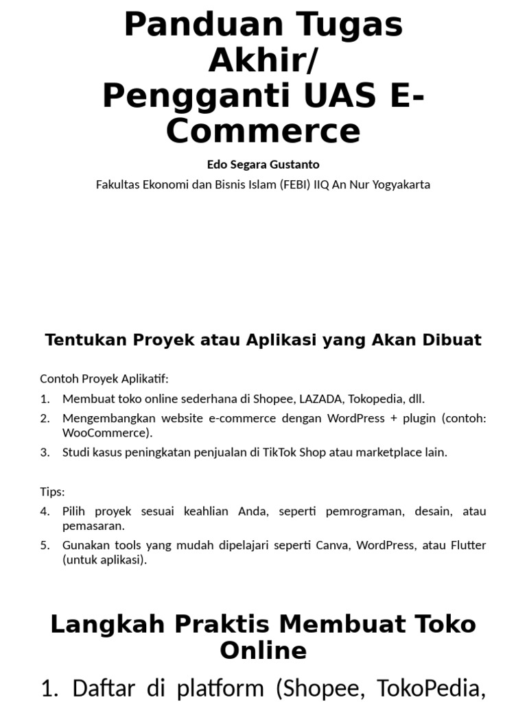 Panduan Tugas Akhir E-Commerce | PDF