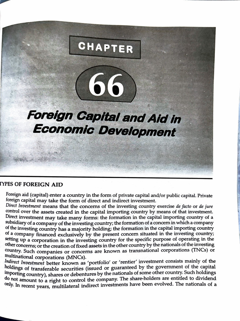 Foreign Capital and Foreign Aid | PDF