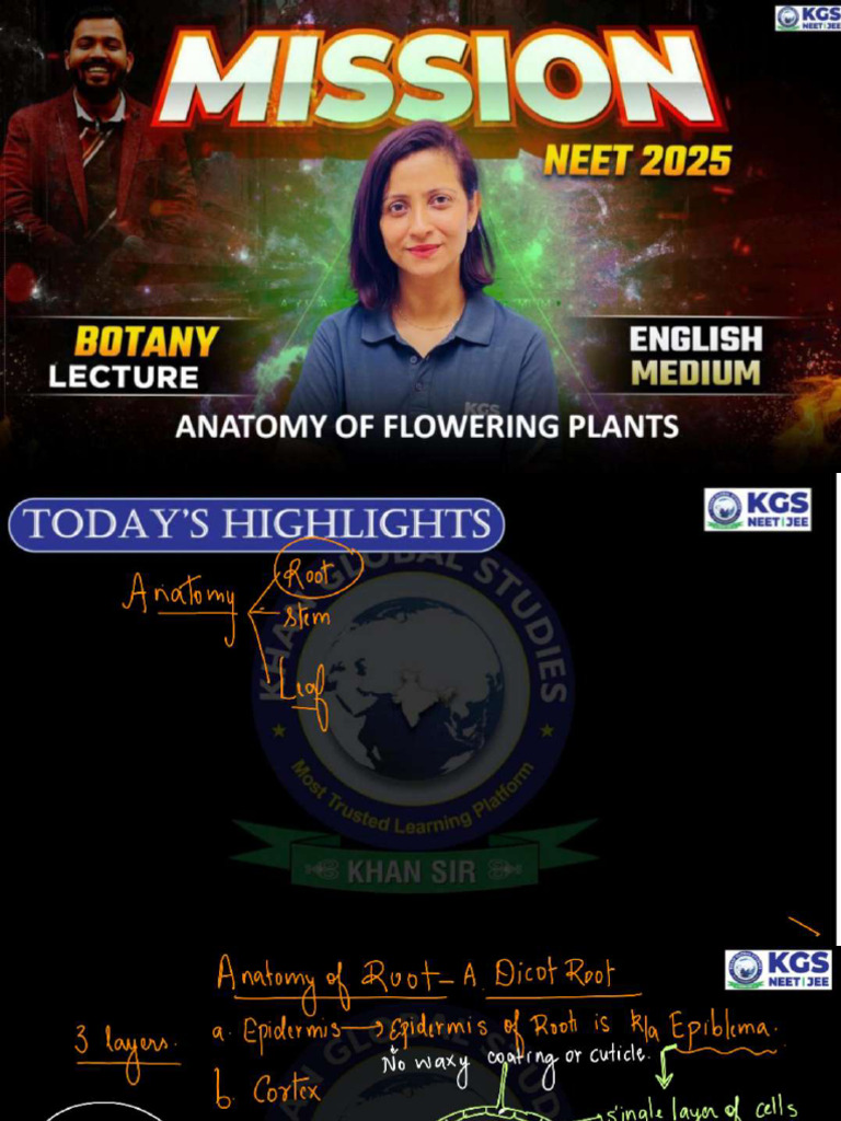 M 250 Days Neet Botany Lec 106 Anatomy of Flowering Plants 4 by | PDF